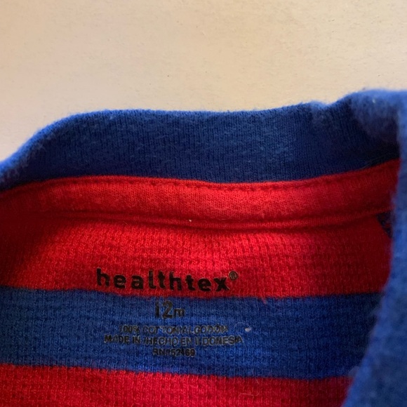 healthtex | Shirts & Tops | Healthtex Long Sleeve Blue And Red Striped ...